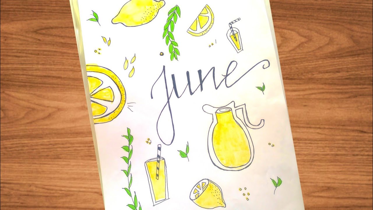 June bullet drawing || how to draw easy steps || bullet journal - YouTube