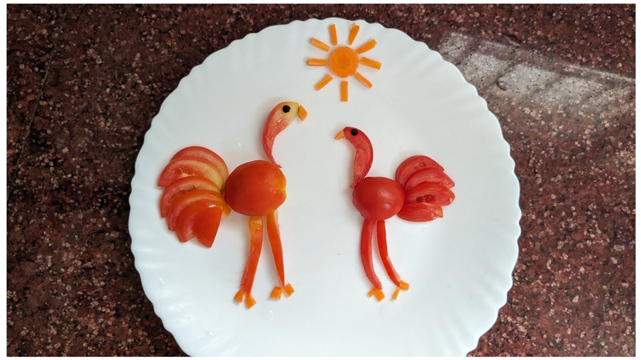 Tomato carving/Carving/Art in fruits and vegetables/Food decoration ...