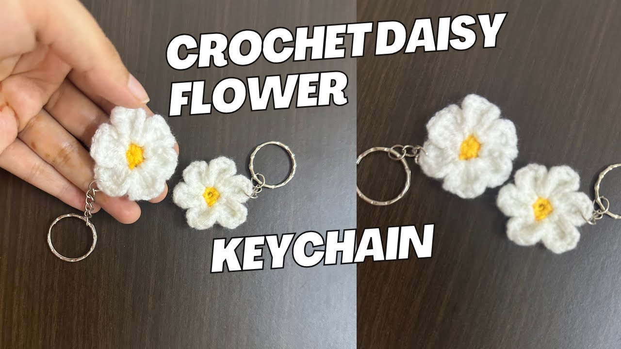 How to Make Crochet Daisy Flower Keychain | Crochet & Handcraft - YouTube