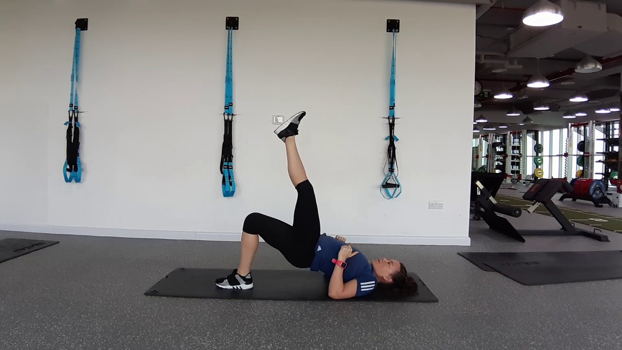 Floor Single Leg Glute Bridges - YouTube