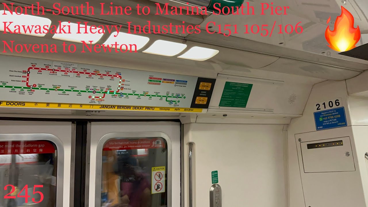 SMRT (NSL) Ride on C151 set 105/106 from Novena NS20 to Newton NS21 ...