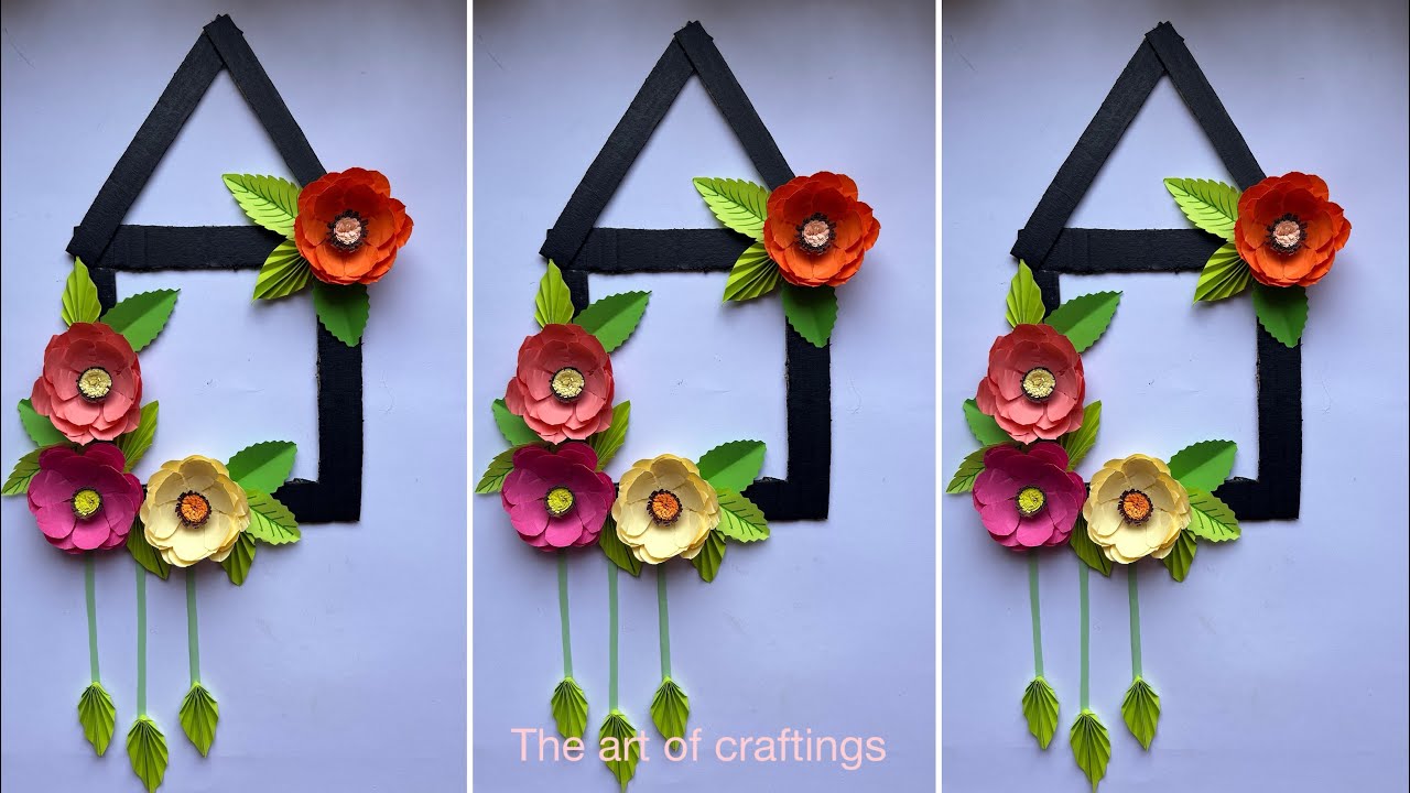 Diy home decor paper flowers crafting idea | easy crafting - YouTube
