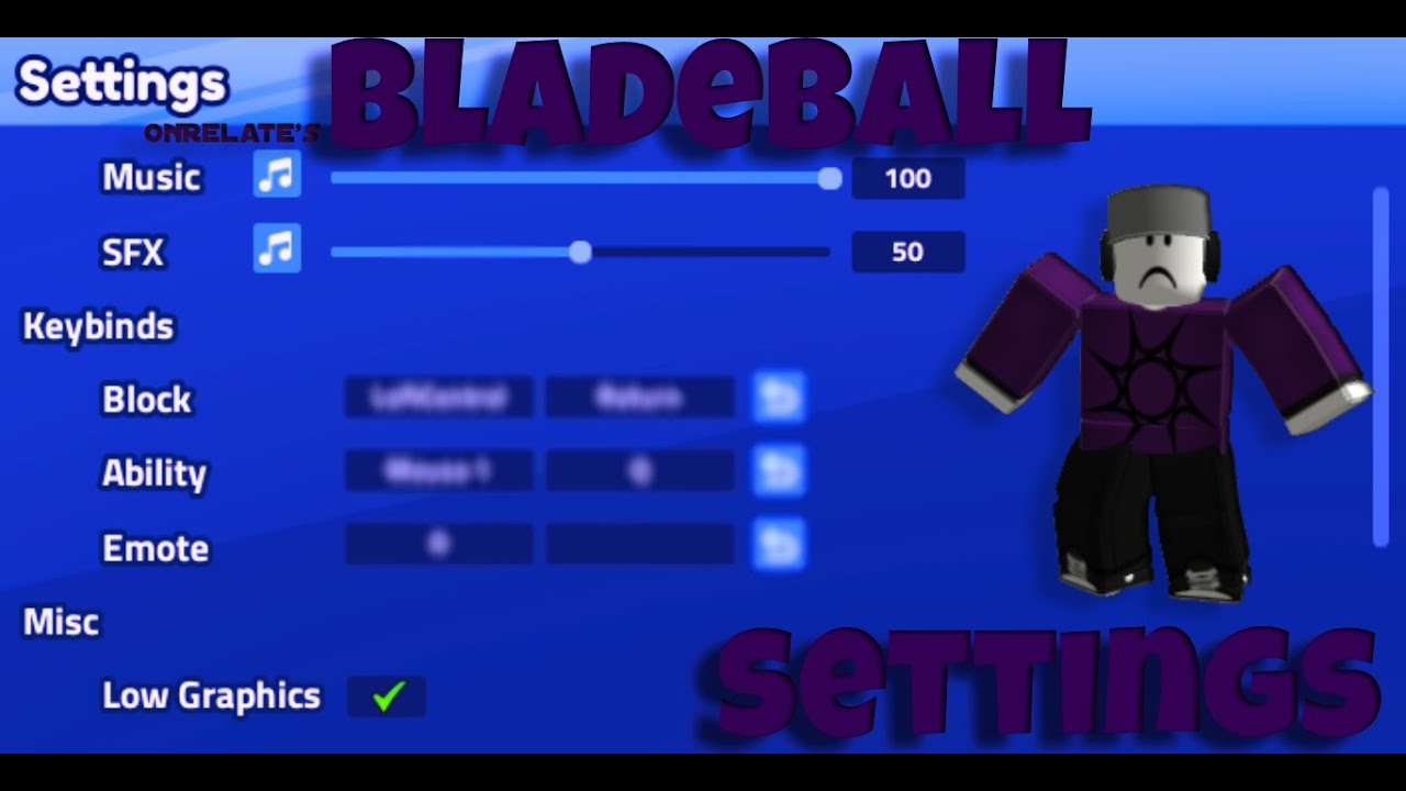 My Blade Ball Settings With(Out) Blade Ball Gameplay - YouTube