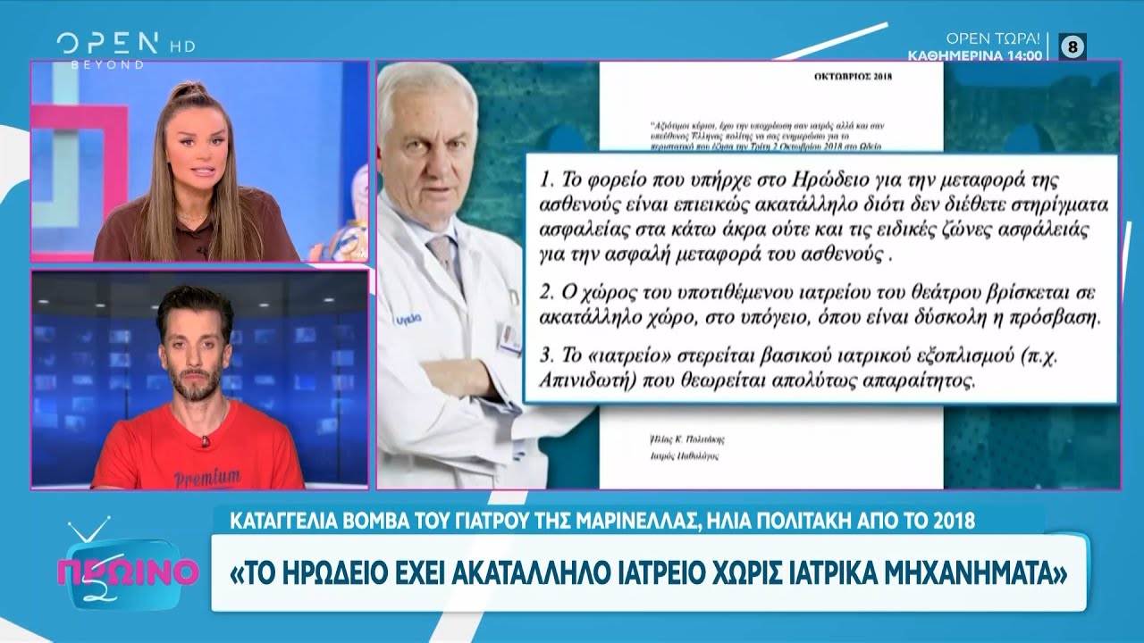 Καταγγελία βόμβα του γιατρού της Μαρινέλλας από το 2018: «Το Ηρώδειο ...