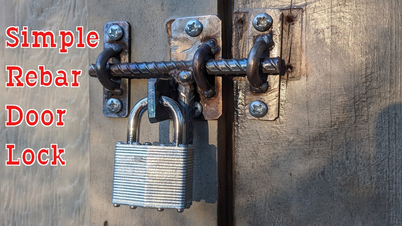 Simple Steel Rebar Door Lock - YouTube