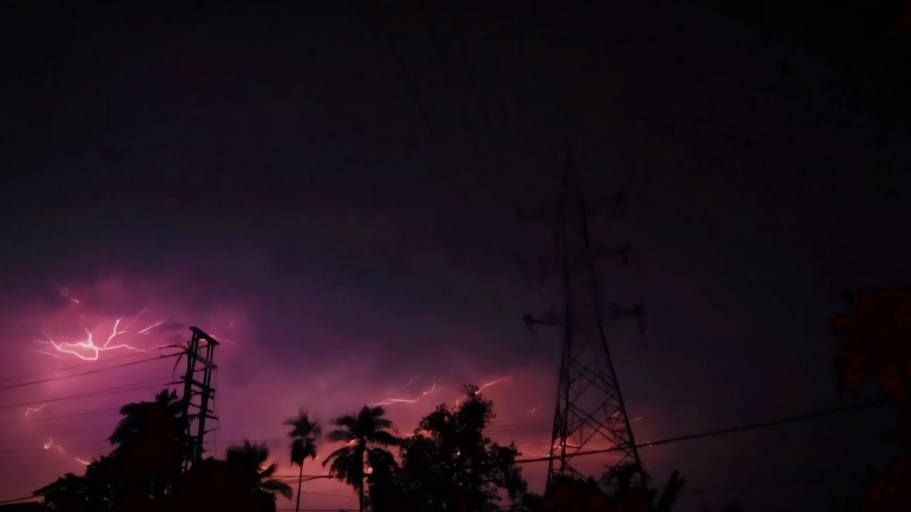 Heavy Thunderstorm ।। Thunder Original Visual ।। Rainy night storm ...