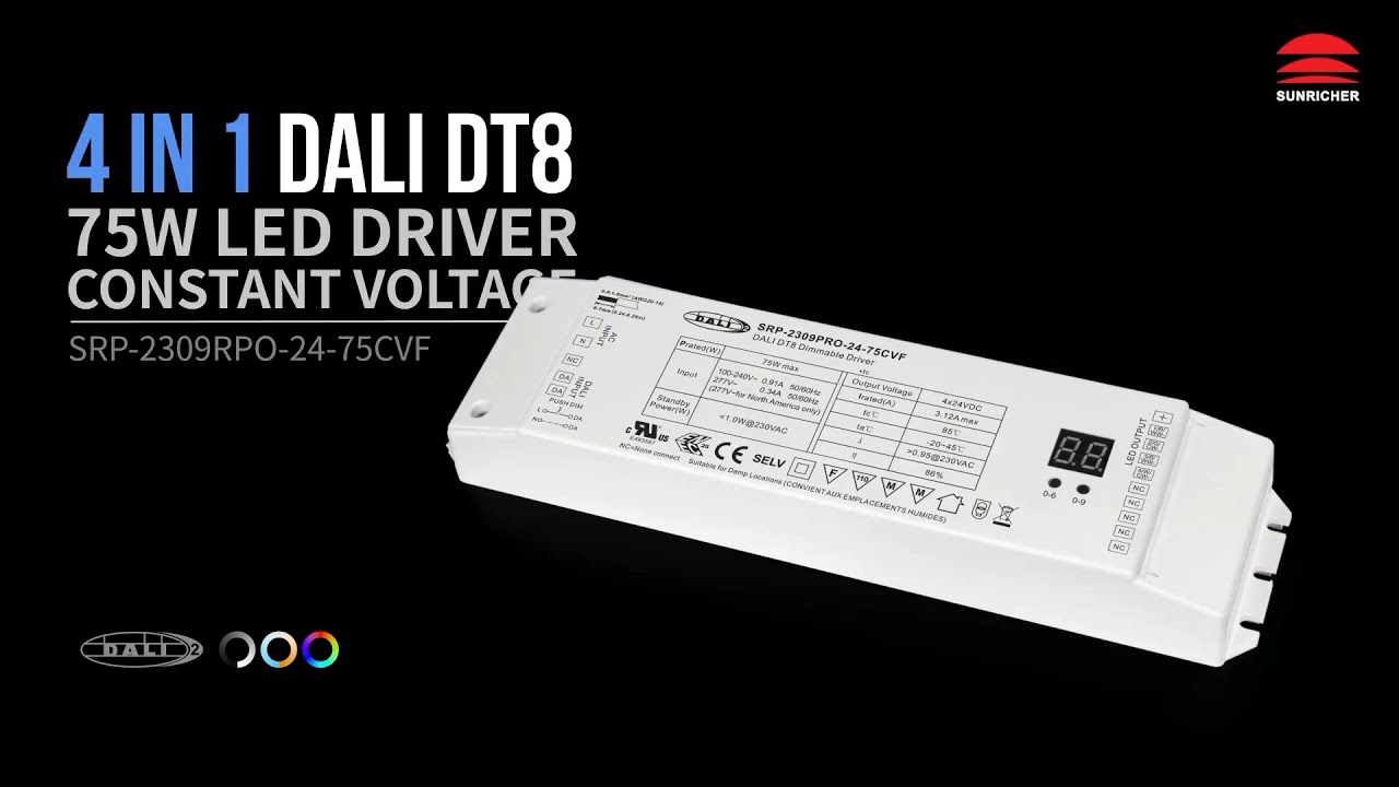 4 in 1 75W DALI DT8 LED Driver(Constant Voltage)_SRP-2309PRO-24-75CVF ...