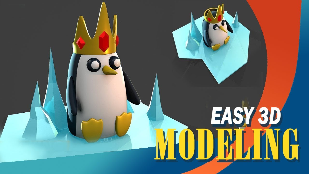 Easy way to make a 3D model of Gunter from Adventure Time - YouTube