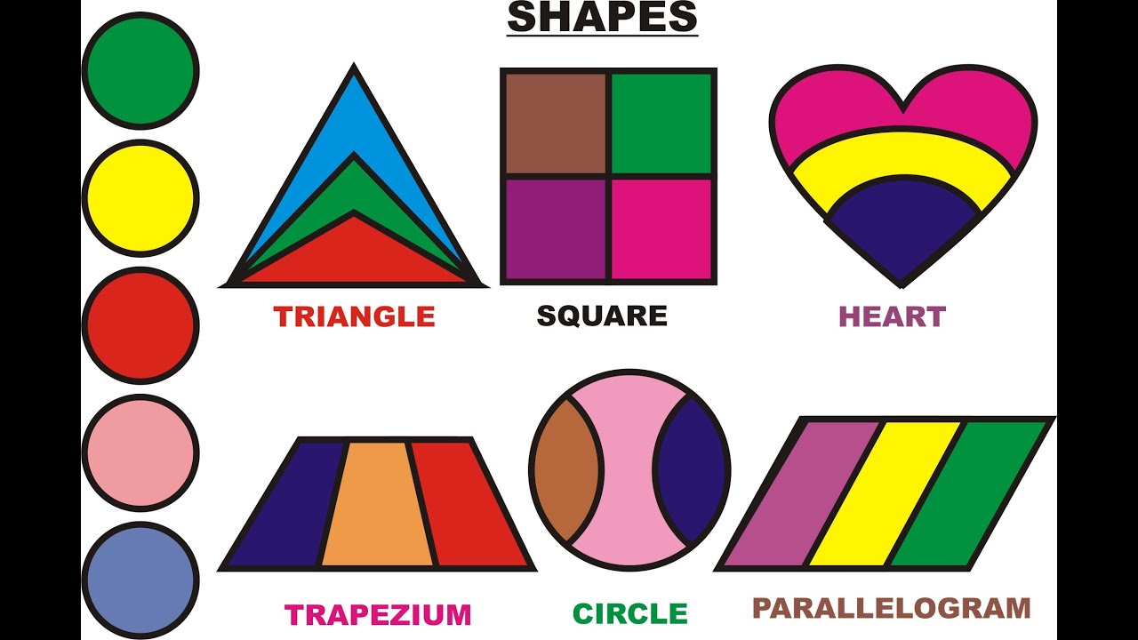 Learn Shapes 2 | Colors | 2d shapes drawing | Preschool Learning for ...