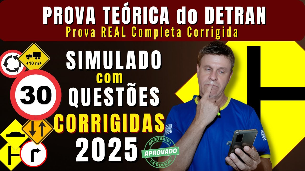 PROVA do DETRAN 2025. Simulado LEGISLAÇÃO de TRÂNSITO DETRAN 2025 ...