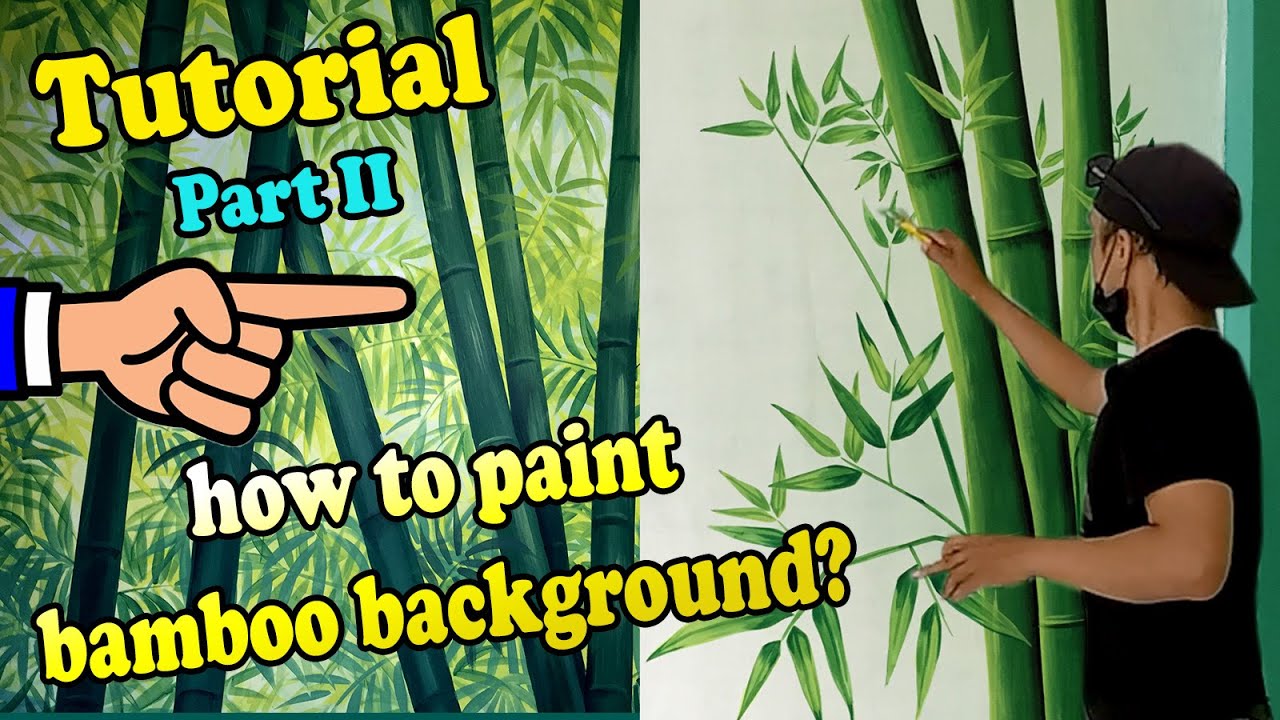 ART | BAMBOO BACKDROP WALL PAINTING | KAWAYAN DRAWING - YouTube