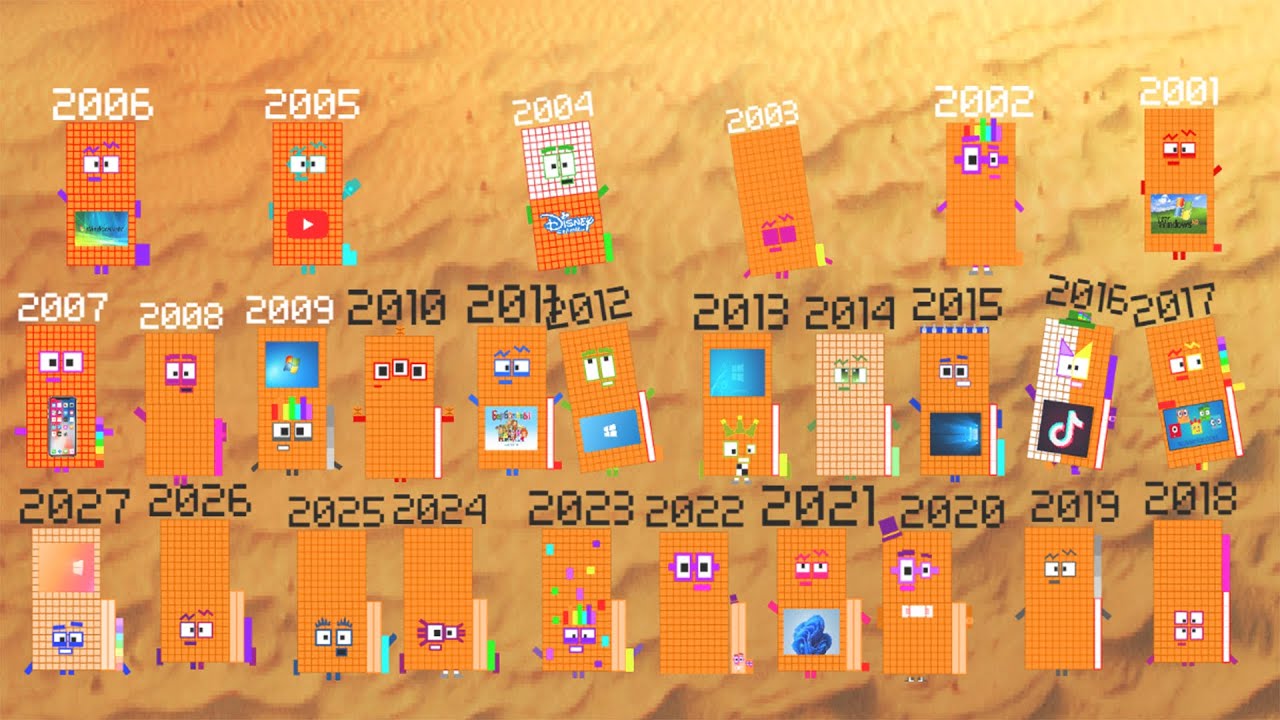 Yearblocks Band Retro 2001 to 2027 - YouTube