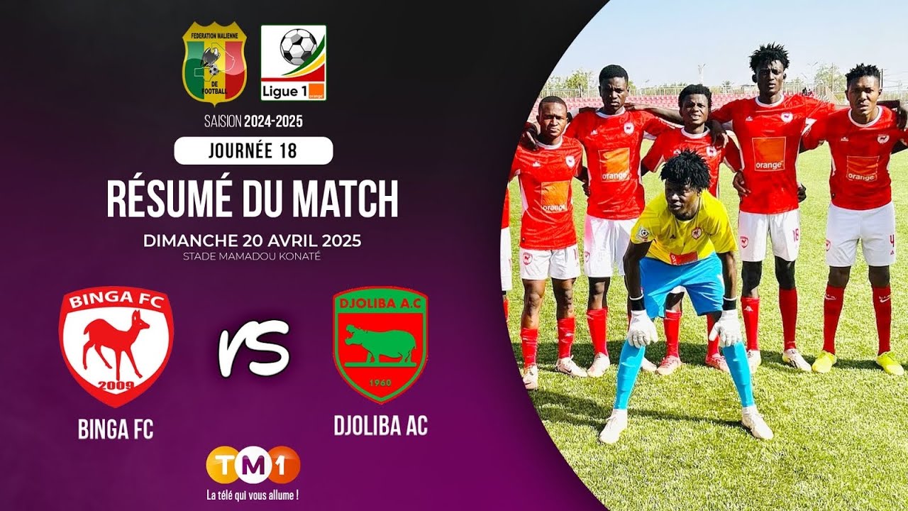 TM1 Foot - 18é journée L1 Orange : Résumé Binga FC vs Djoliba AC - YouTube