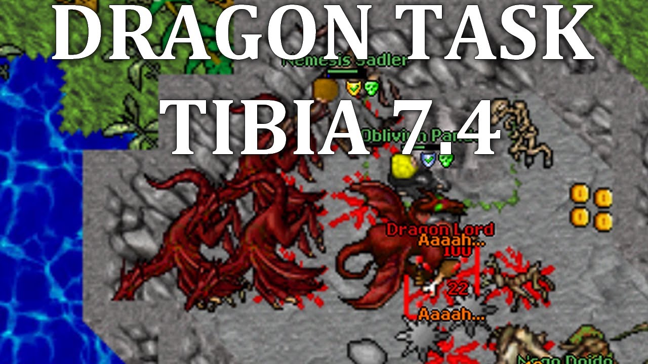 Tibia Nostalgia 7.4 - Upei quase 3 níveis nos Dragons em Venore - YouTube
