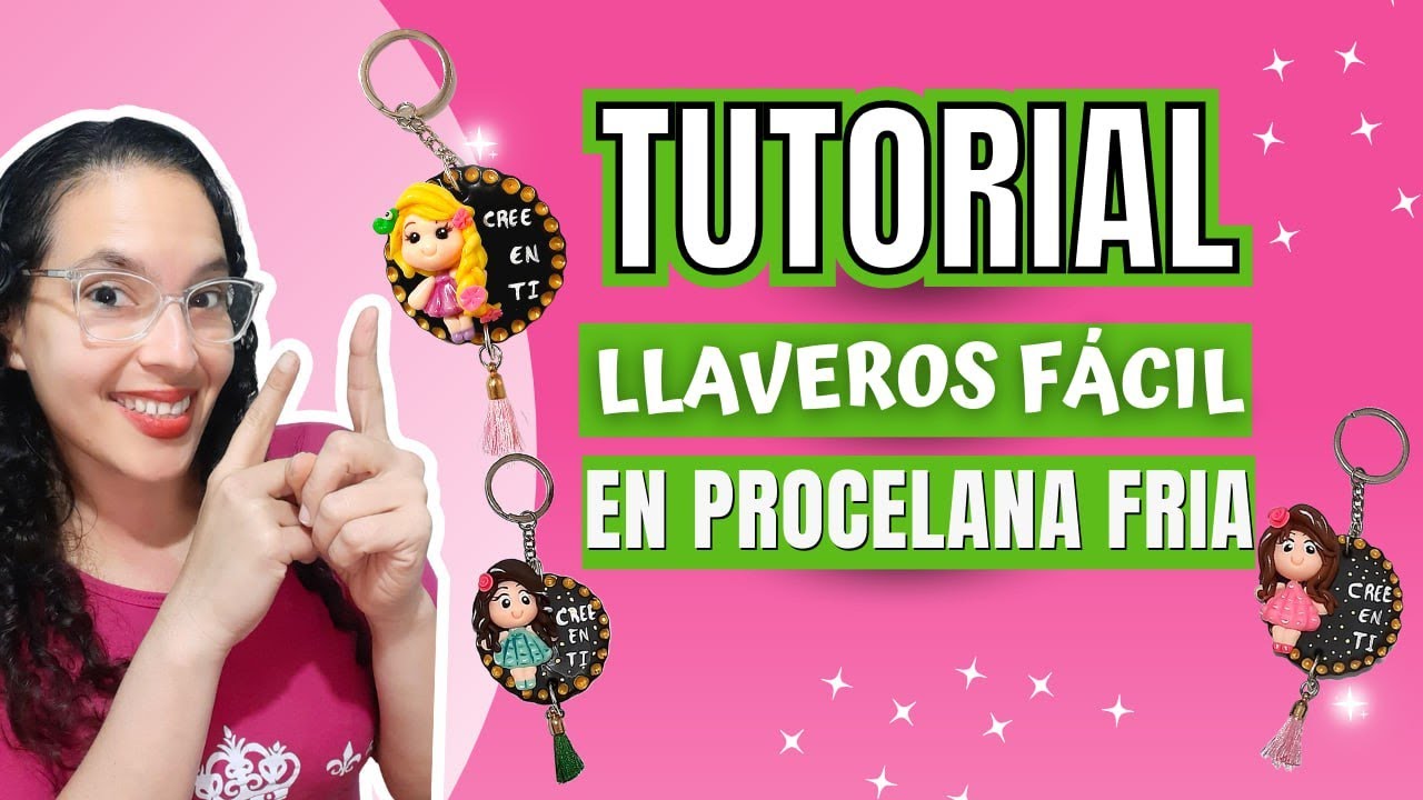LLAVEROS en Porcelana Fría / DIY llaveros fáciles de haccer / tutorial llaveros rápidos y ...