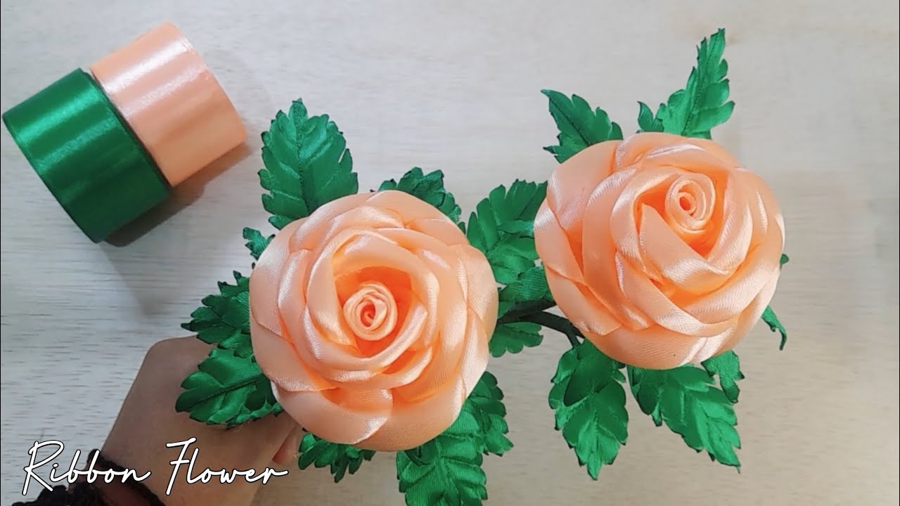 DIY | How To Make Satin Ribbon Flower Easy - YouTube