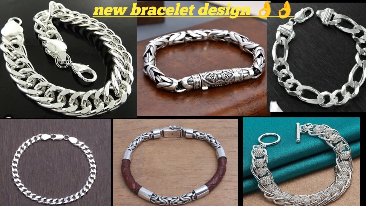 silver latest bracelet design for men/chandi ki bracelet design /चांदी ...