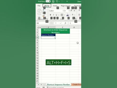Shortcut Enter Sequence numbers #exceltutorials #youtubeshorts #shorts #ytshorts #excel ...