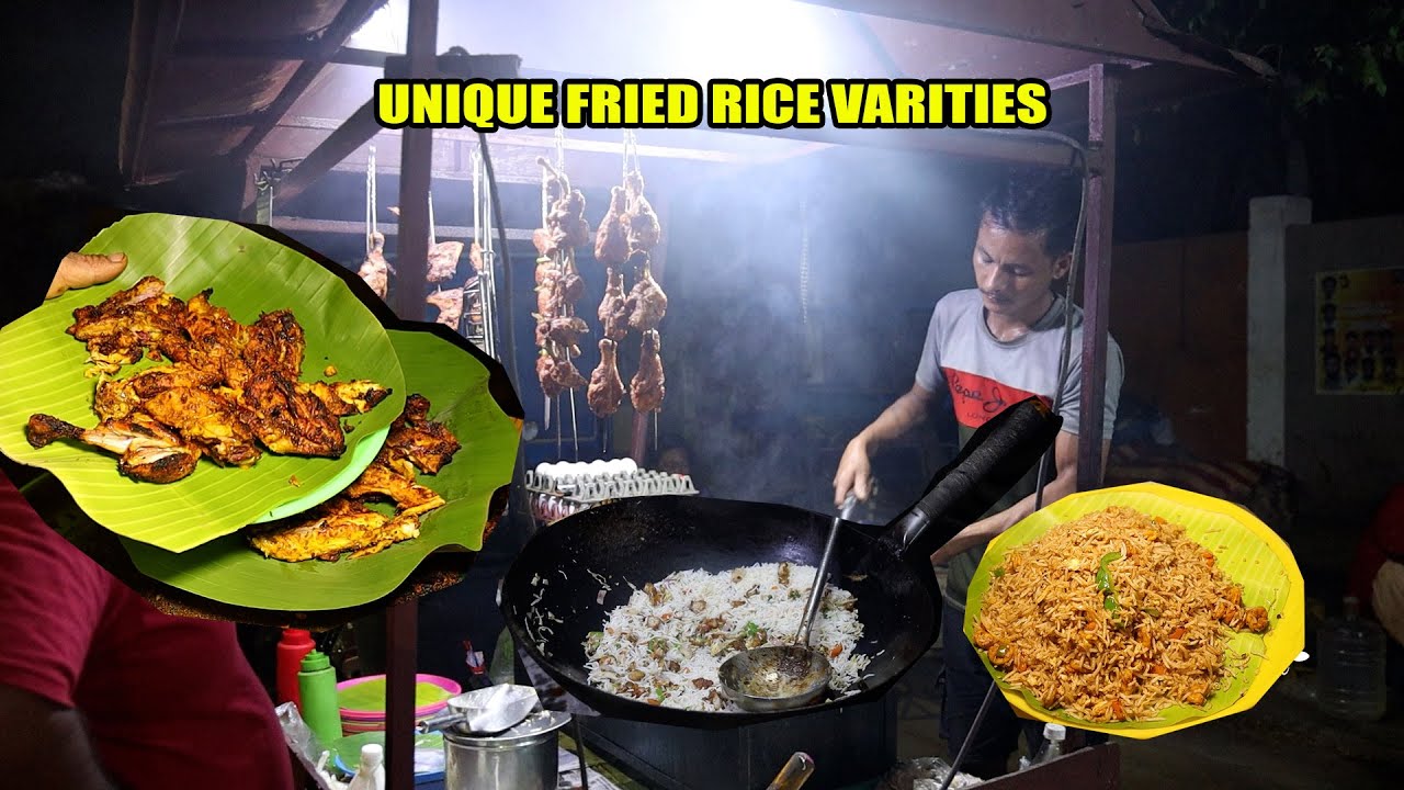 Mutton Fried Rice Fish Rice and Prawn Rice Making | Street Food ...