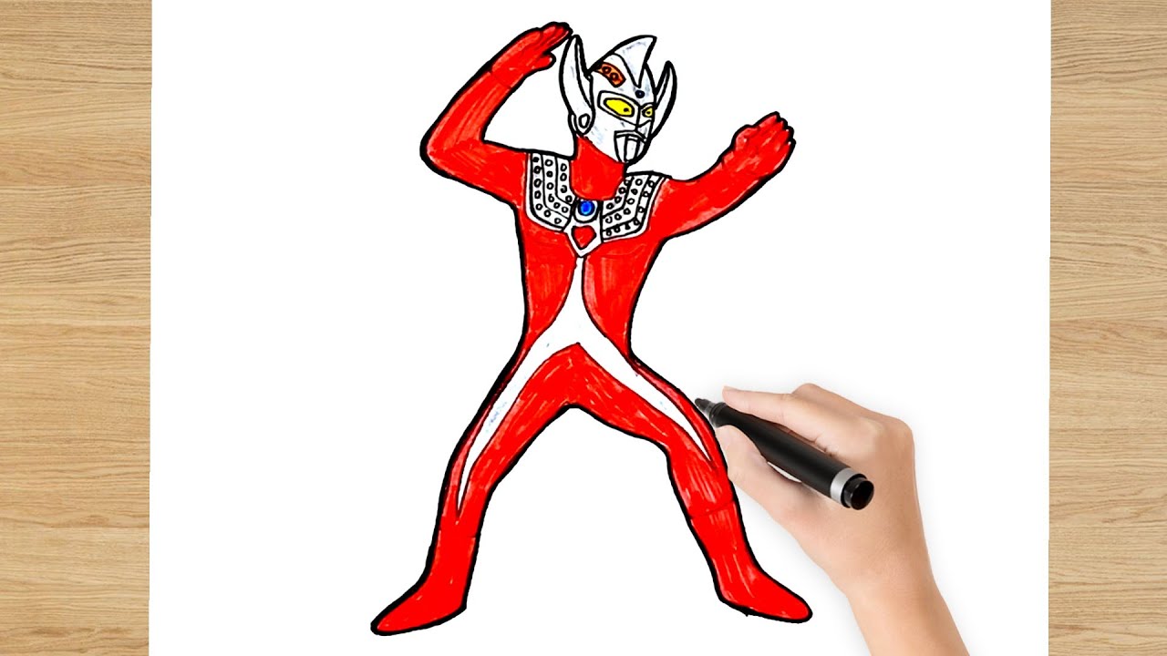 Menggambar dan Mewarnai Ultraman Taro | Drawing Ultraman Taro - YouTube