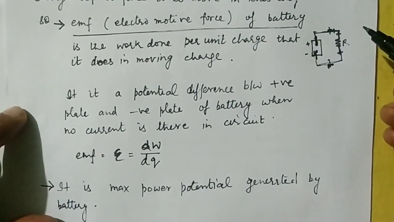 Class XII chapter 3 video 16,emf,internal resistance,terminal potential ...