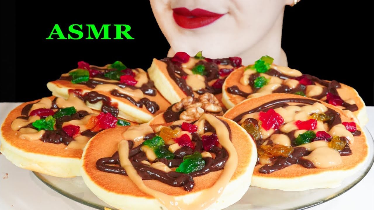 ASMR CHOCOLATE SOUFFLE PANCAKE 팬케이크 MUKBANG #pancake #mukbang #asmr ...