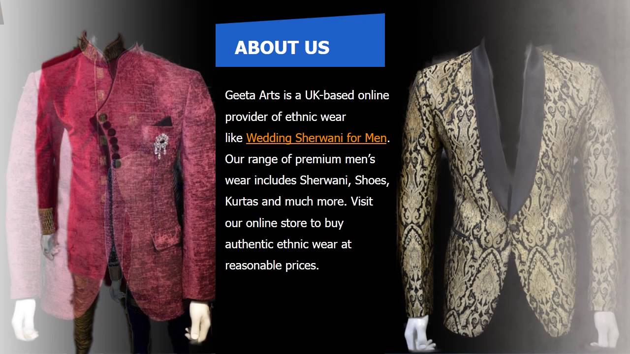 Mens Wedding Sherwani At Geeta Arts - YouTube