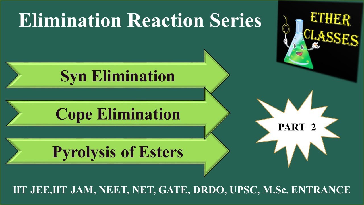 Syn Elimination | Cope Elimination | Pyrolysis of ester | Elimination ...