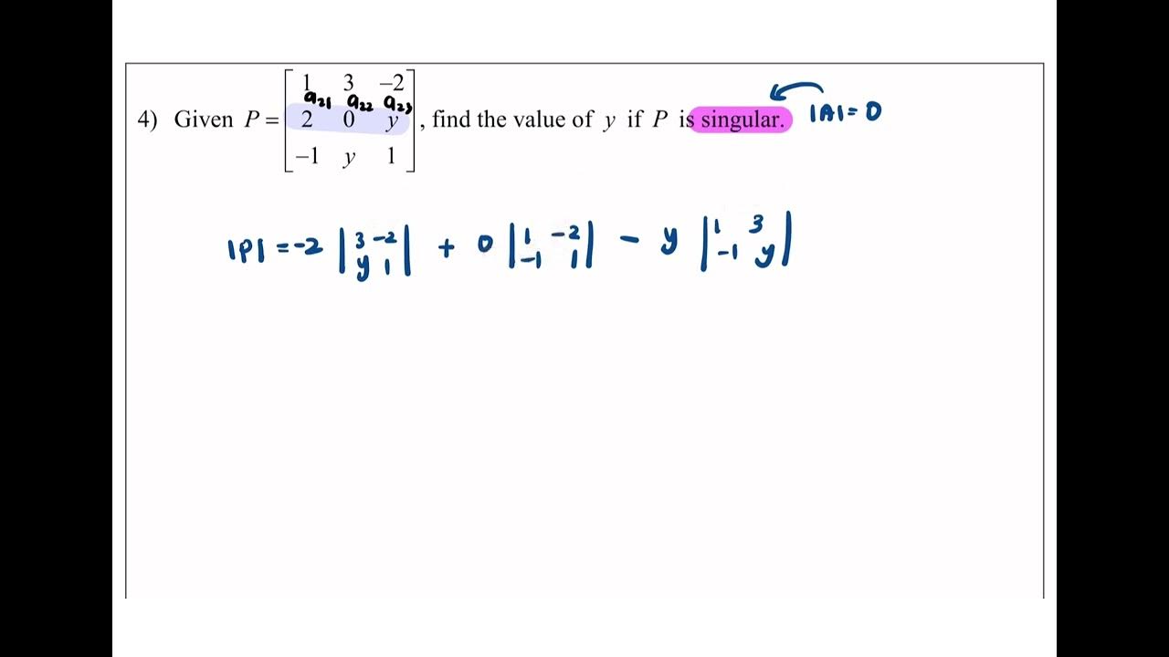 Determinant of a matrix part 4 - YouTube