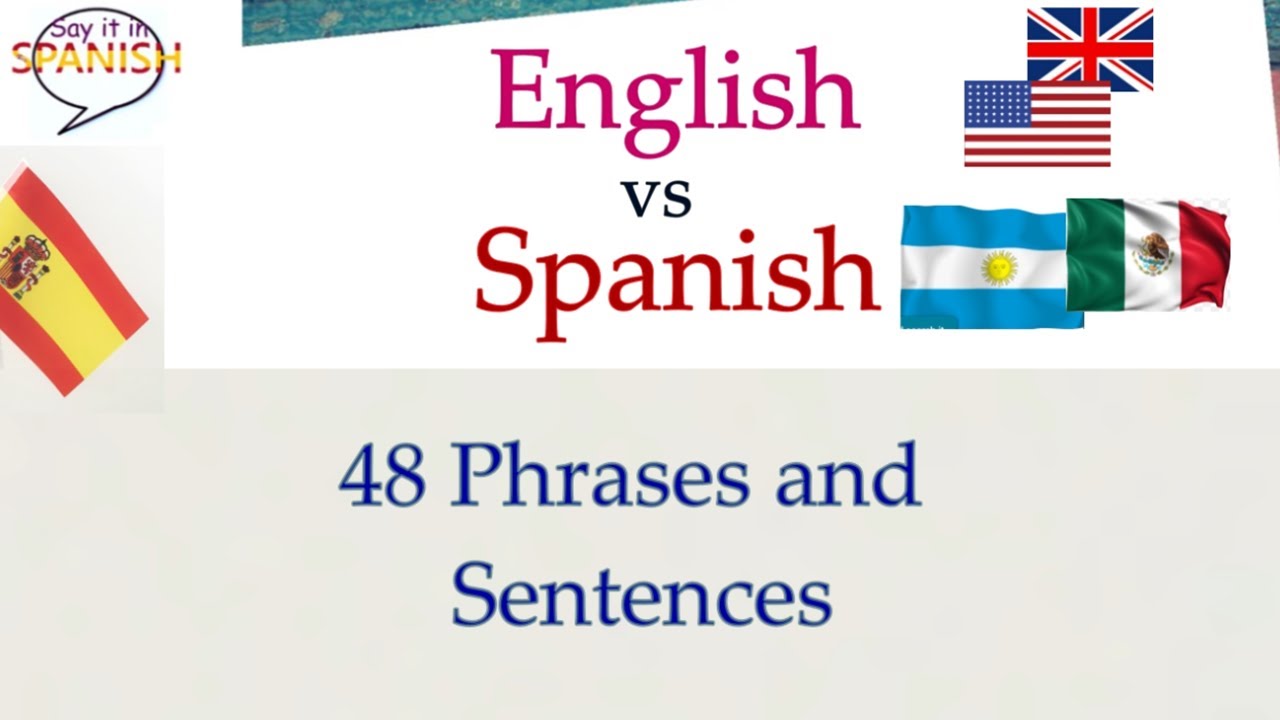 Spanish for English Speakers - 48 Basic Spanish Phrases and Sentences ...
