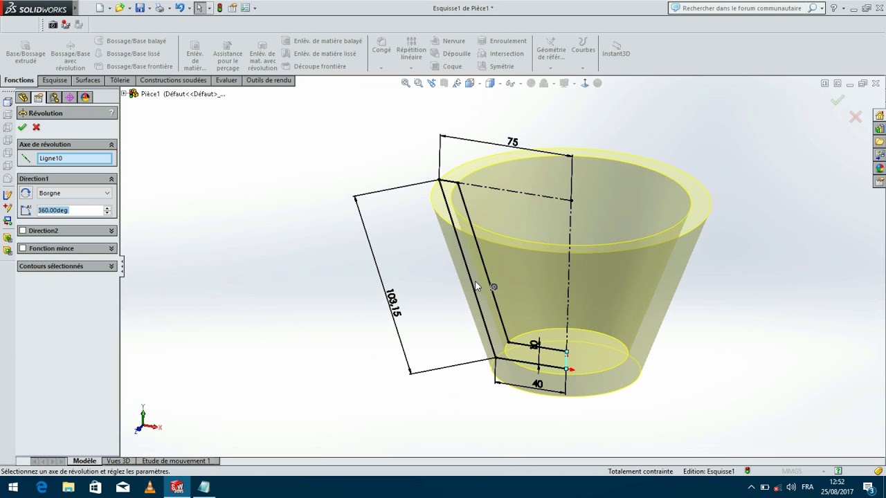 Solidworks 2015:Conception d'un vase en bois - YouTube
