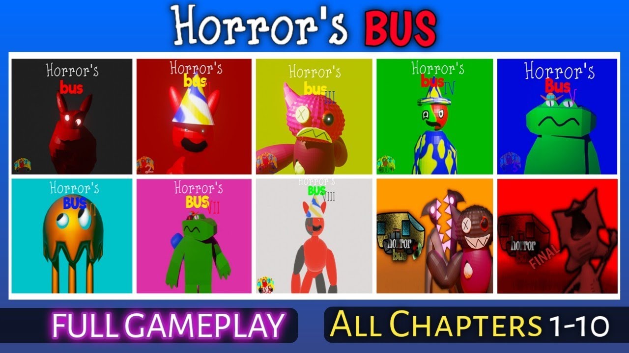HORROR'S BUS ALL CHAPTERS (1,2,3,4,5,6,7,8,9,10) Full Gameplay - Mascot ...