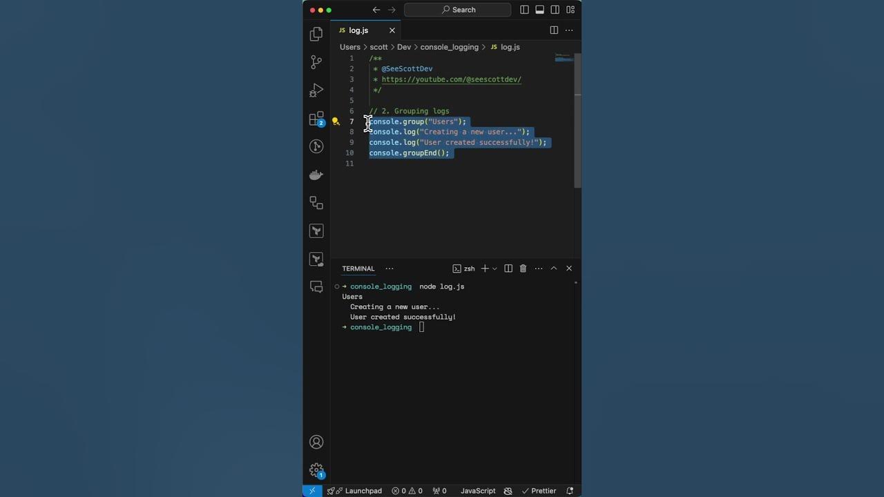 Javascript Console Logging Advanced Javascript Coding Debug