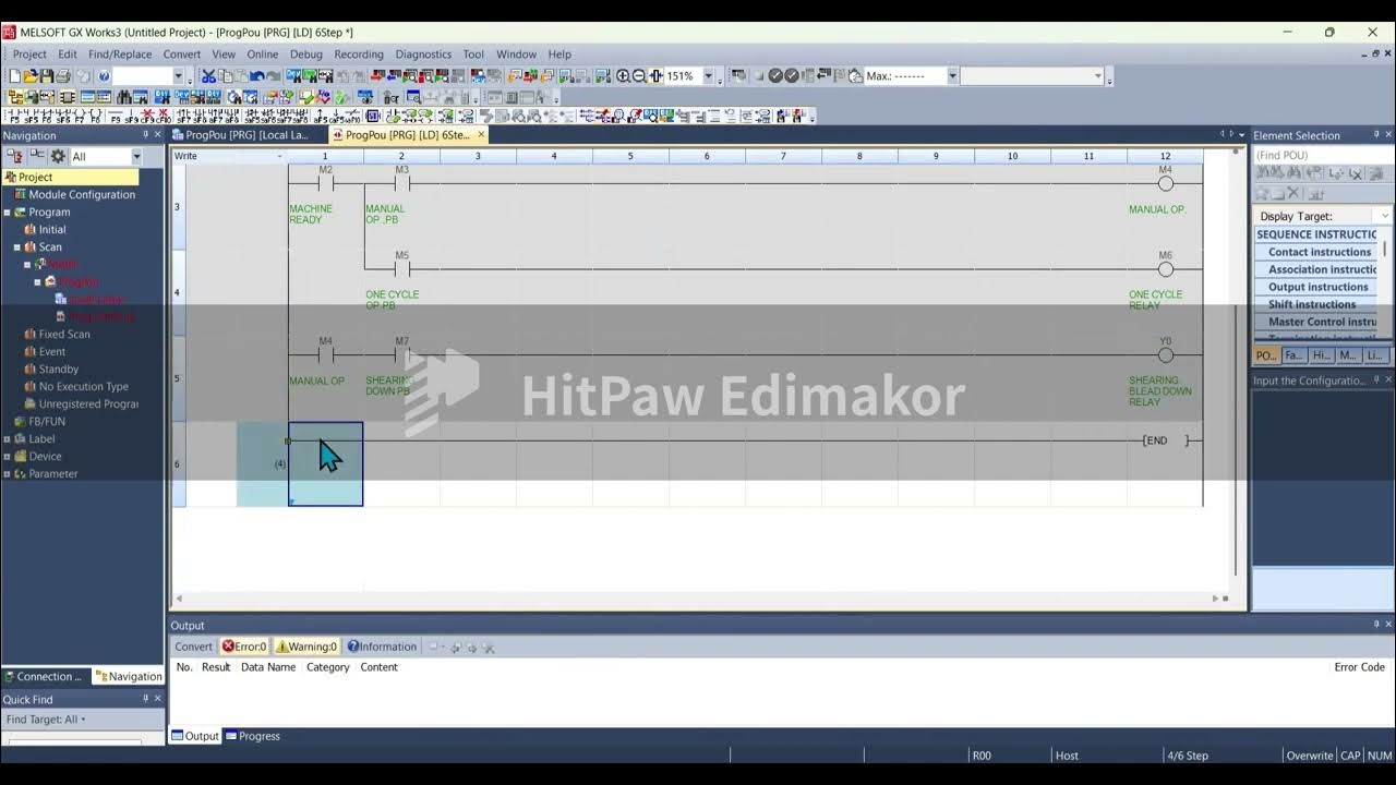MITSUBISHI PLC WORK 3 [ SHEARING MACHINE PART-1] PROGRAMMING - YouTube
