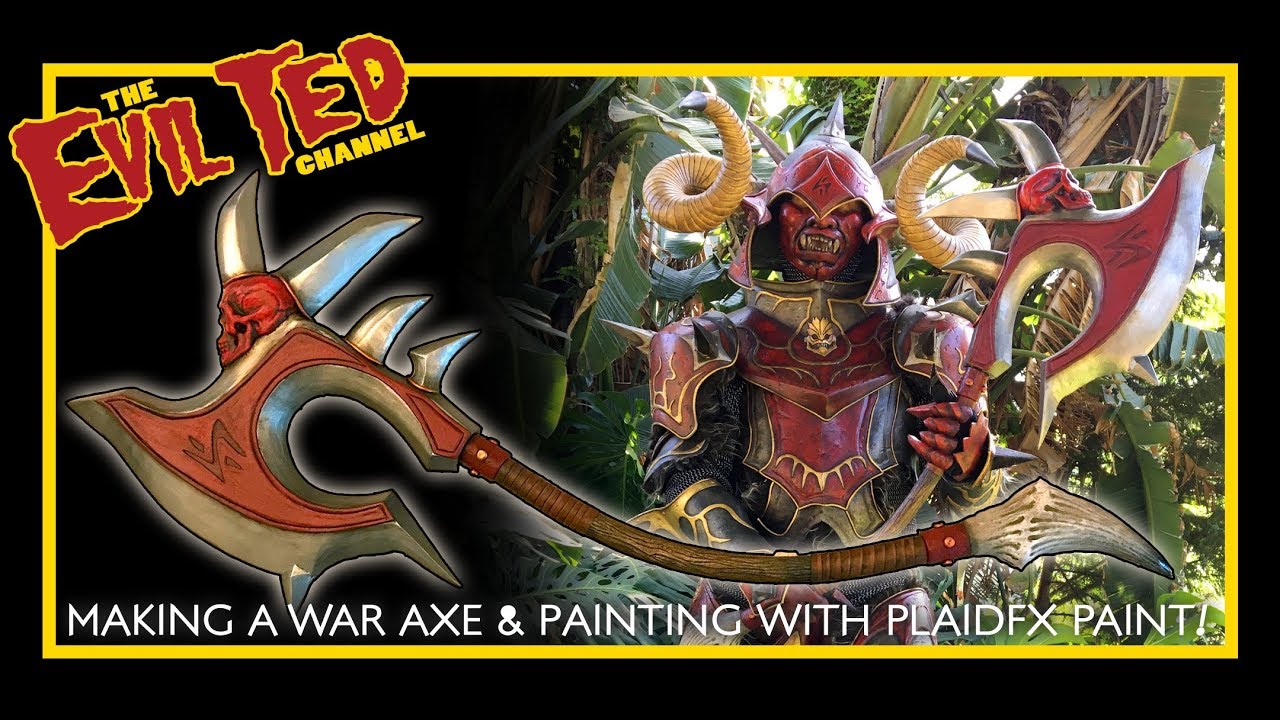 Making a War Axe & Painting with PlaidFX paint - YouTube