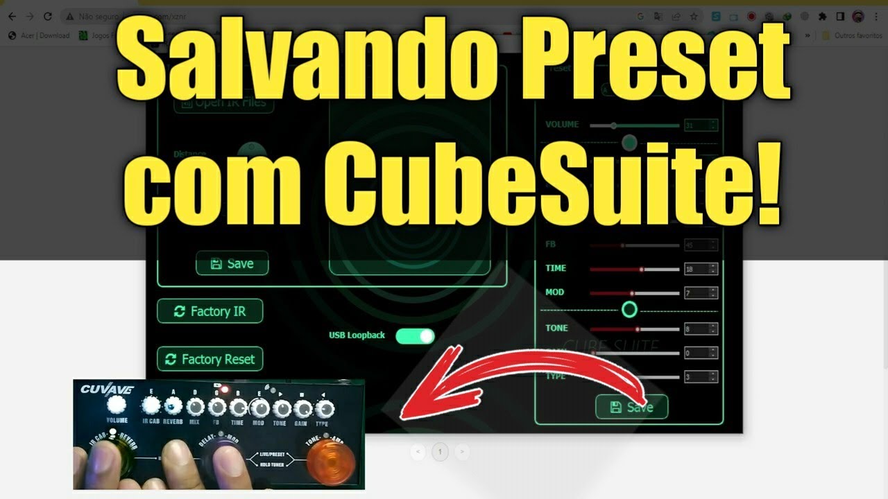 CUVAVE CUBE BABY - Salvando Presets Com CubeSuite! - YouTube