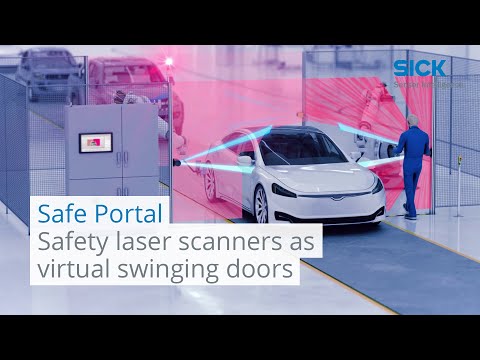 Safe Portal: Safety laser scanners as virtual swinging doors - YouTube