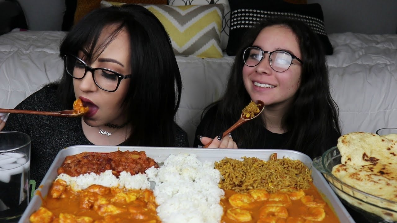 HOMEMADE INDIAN FOOD, TIKKA MASALA MUKBANG | EATING SHOW - YouTube
