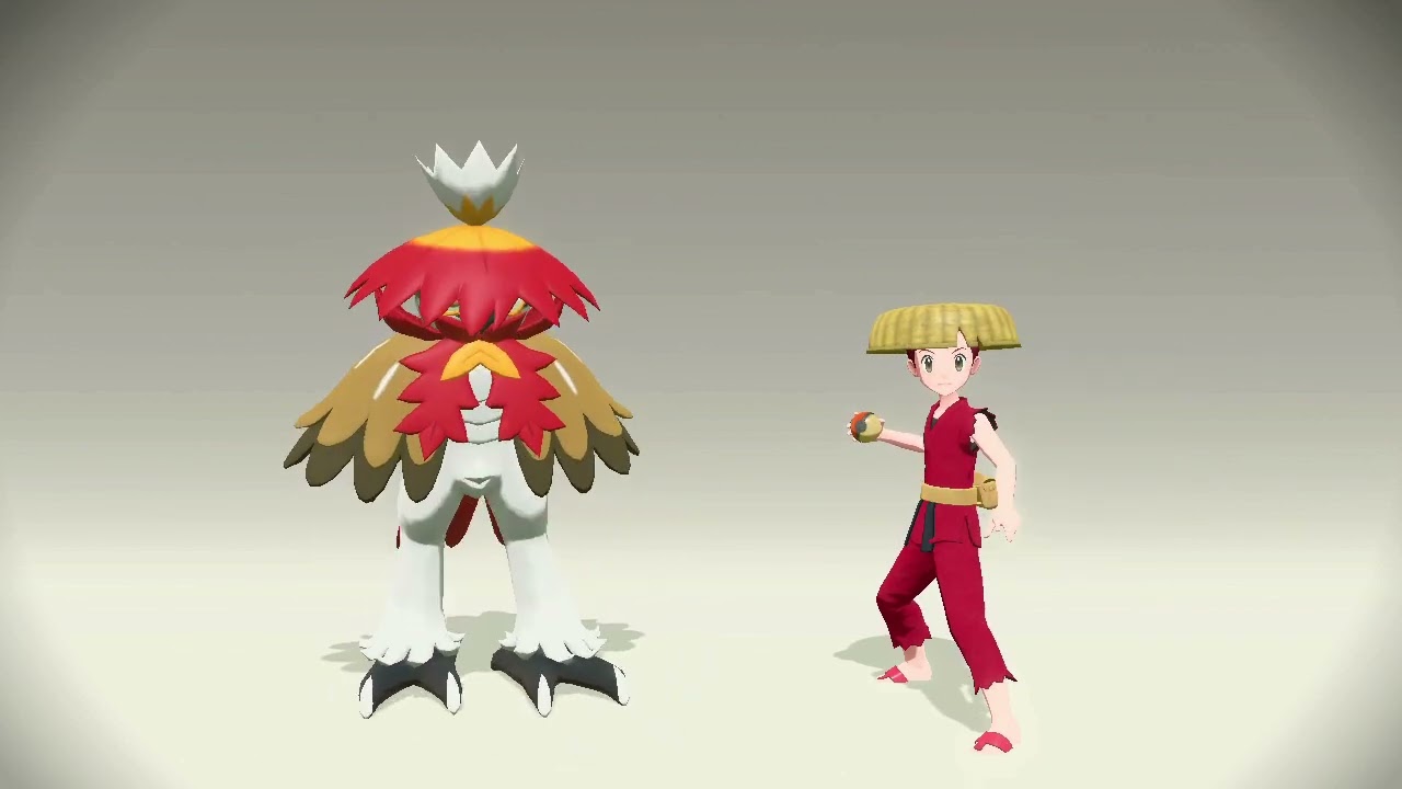 different poses of Hisuian decidueye in pokemon legends arceus ...