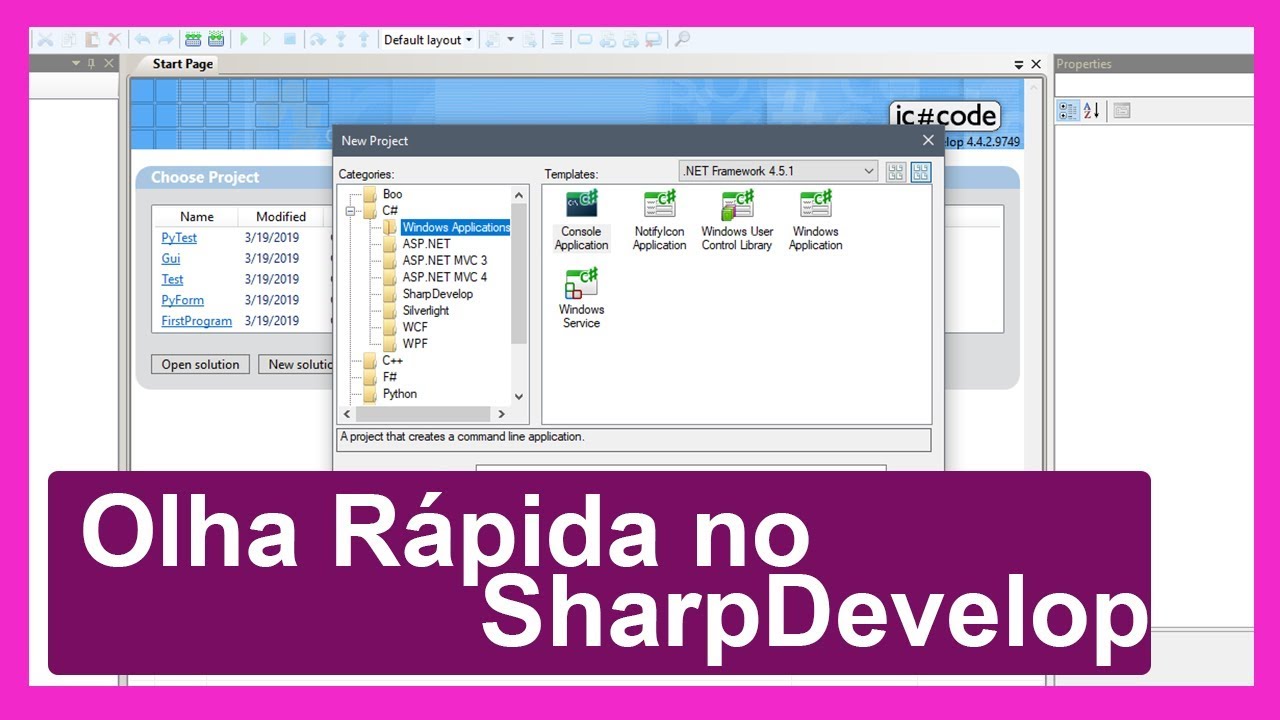 Uma rápida olhada no SharpDevelop - YouTube