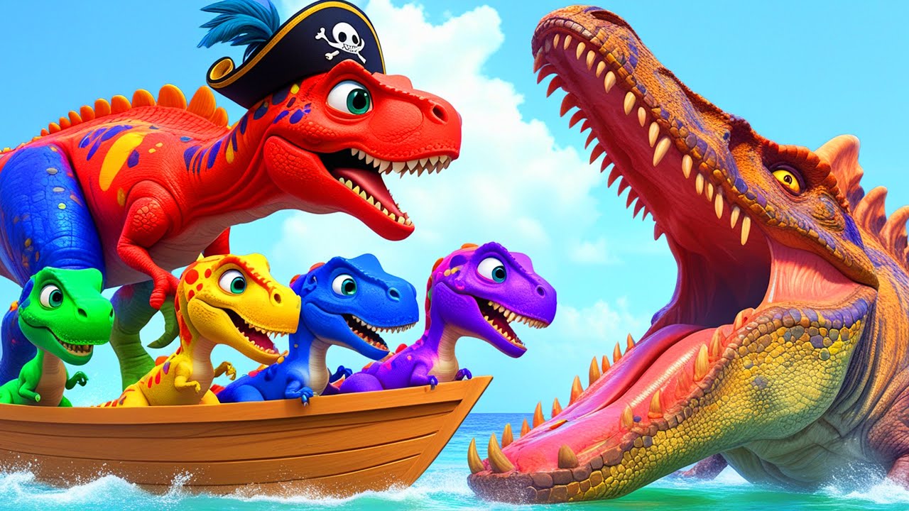 Tyrannosaurus Rex Spider-Man vs Mosasaurus Dinosaur SuperHeroes Battle ...