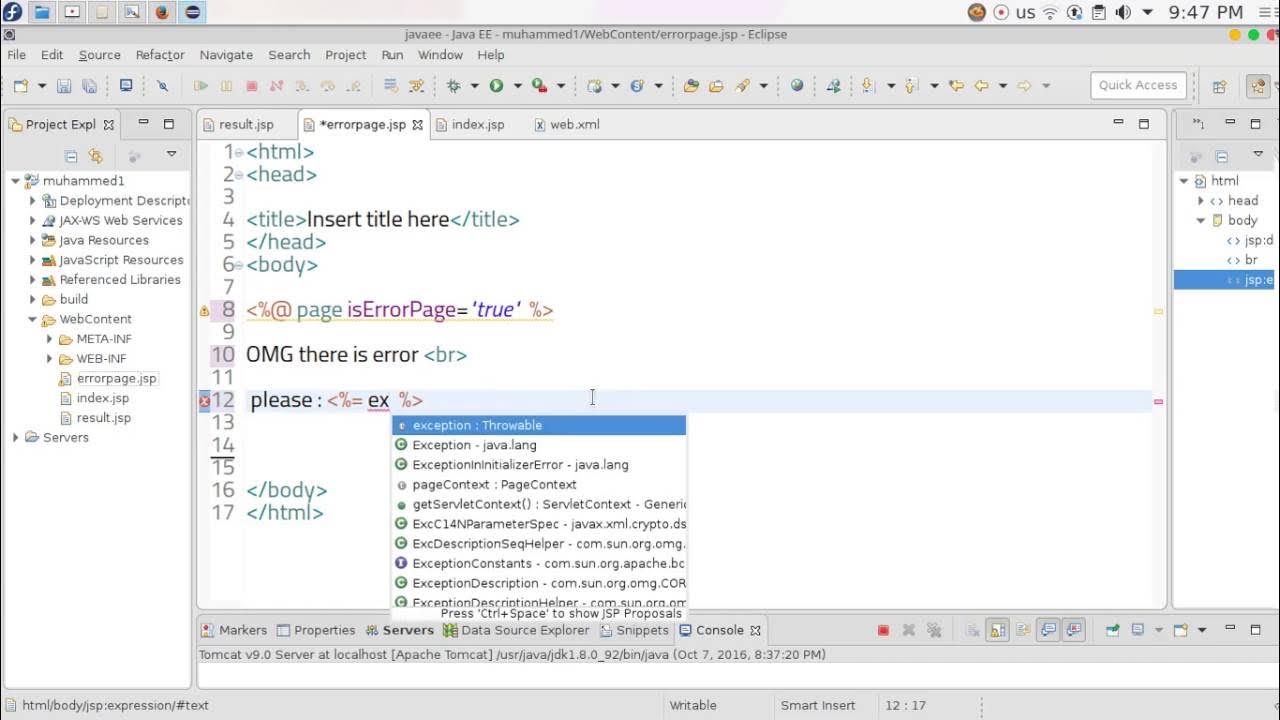 21 Java Ee Jsp Exception Handling Youtube