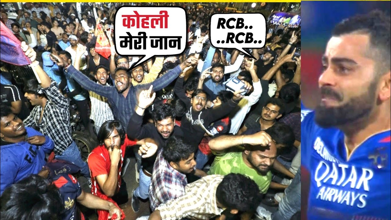 What a crazy 😧 celebration by RCB fans in Bengaluru after RCB qualify ...
