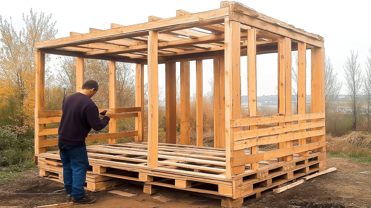 Man Transforms Abandoned Pallets into a Stunning Forest Cabin | Start ...