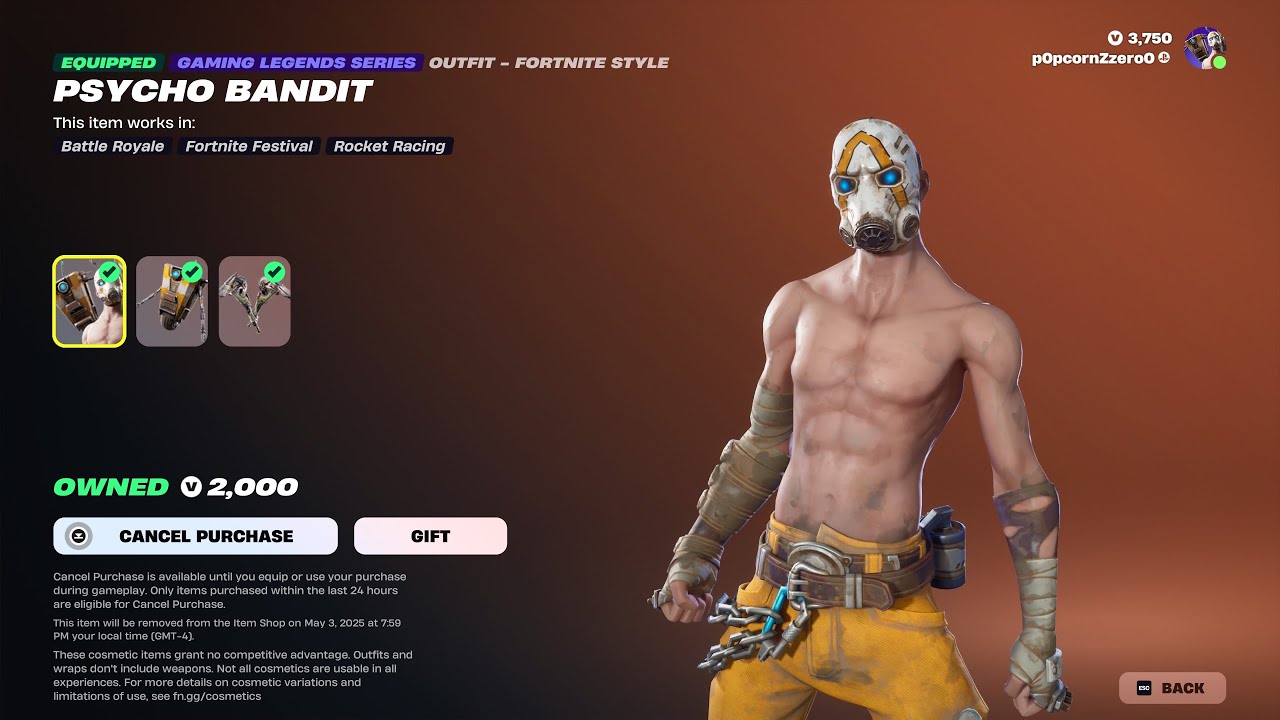 PSYCHO BANDIT IS BACK! Fortnite item shop [April 28th 2025] - YouTube