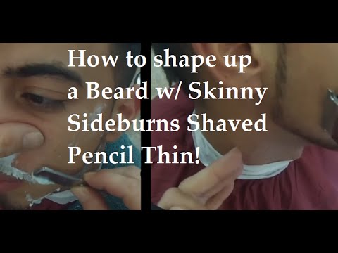 How to shape up a Beard | Razor Shaved Beard & Skinny sideburns ...