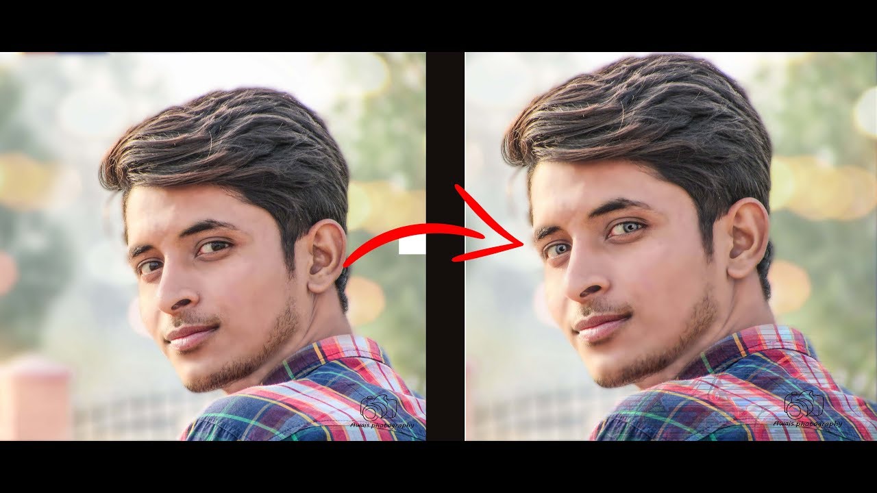 how to change eye lens in photoshop - YouTube