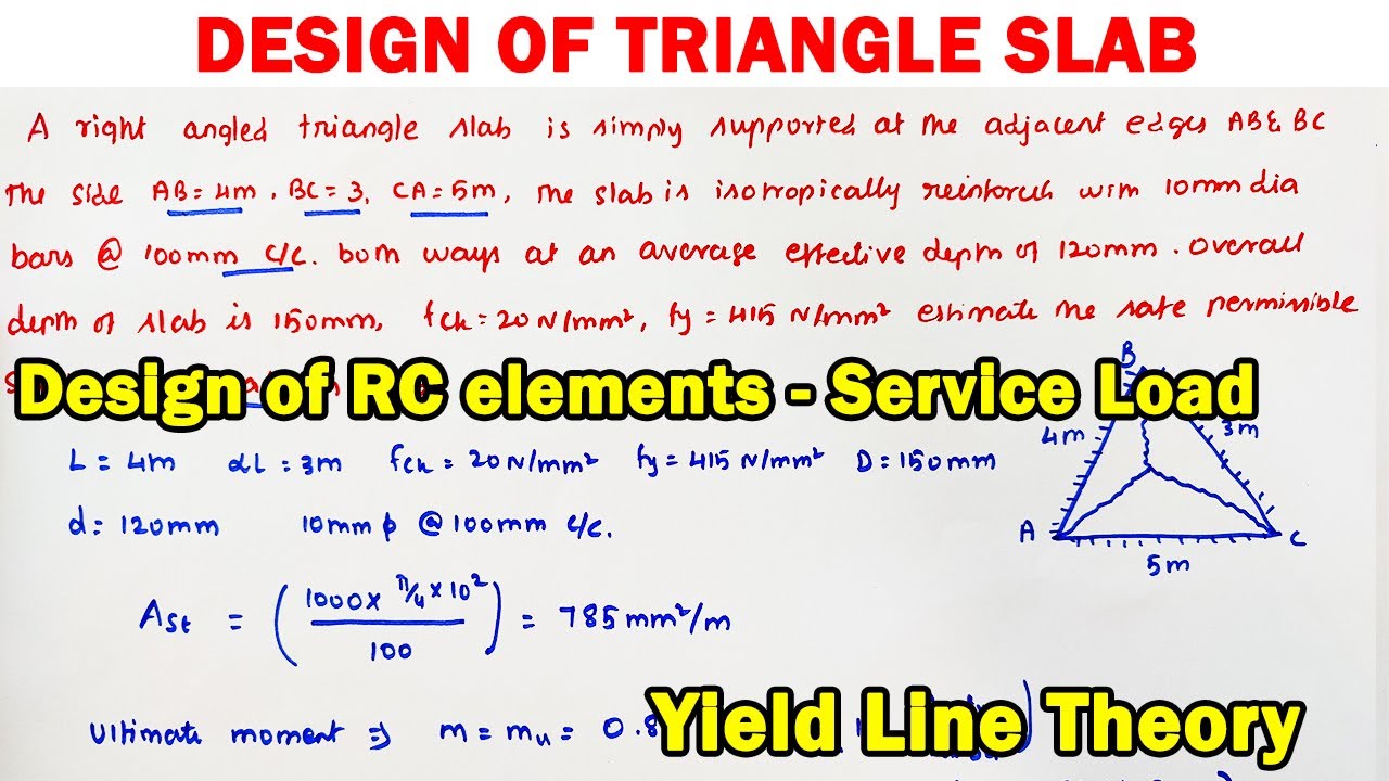 design of triangle slab, slab design, limit state method, design of RC ...