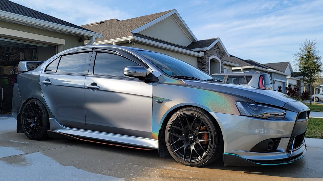 Lancer Rainbow Metallic Wrap Job (DIY Vinylfrog) - YouTube