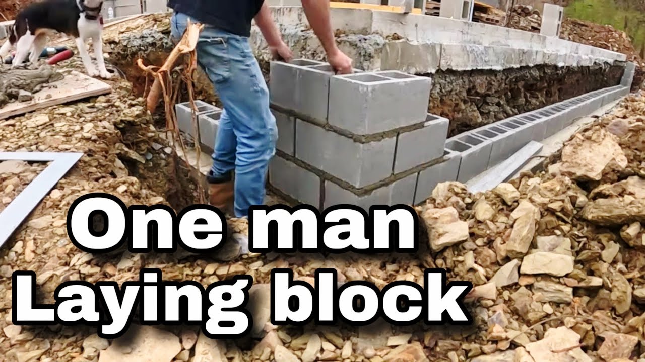 Laying Block Foundation Part 1 - YouTube